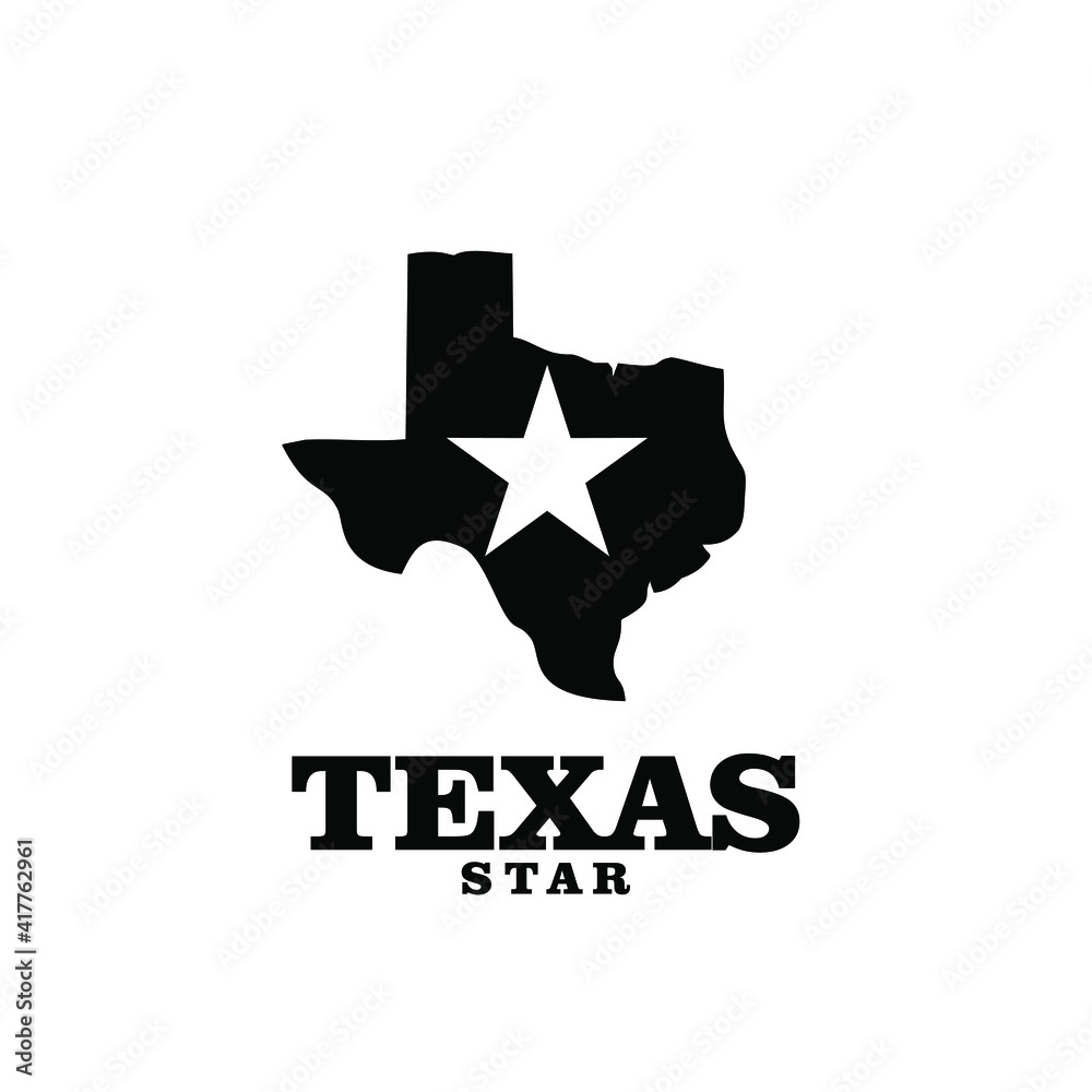 texas map star logo icon design Stock Vector | Adobe Stock