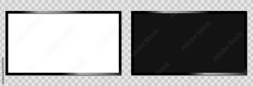 Modern TV set on a transparent background. Vector realistic tv template ... Modern TV set on a transparent background. Vector realistic tv template ...