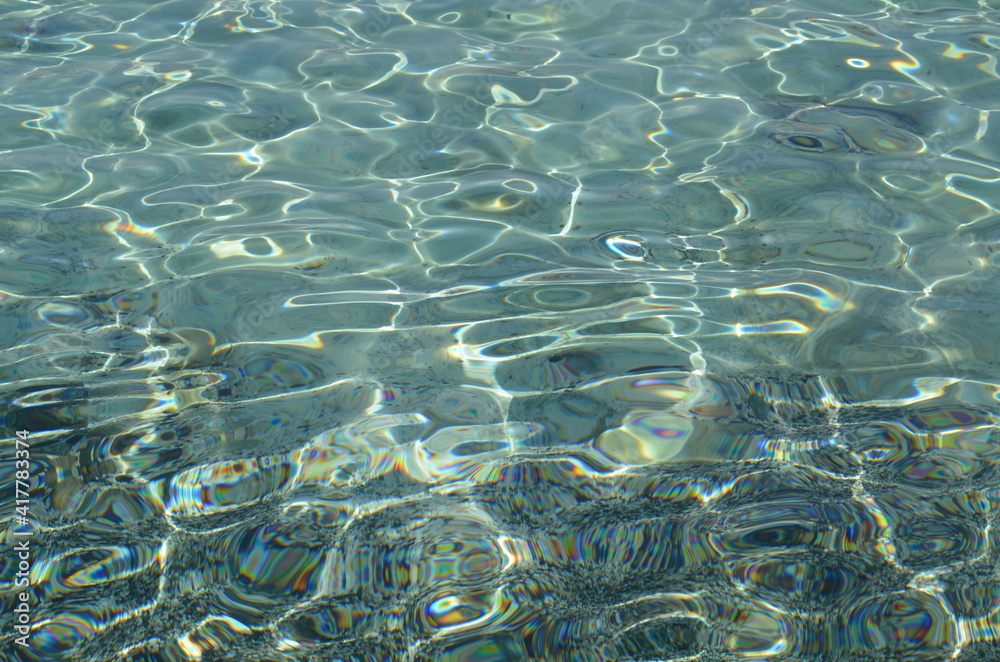 Rippling sea water surface with sun glare. Nature background texture ...