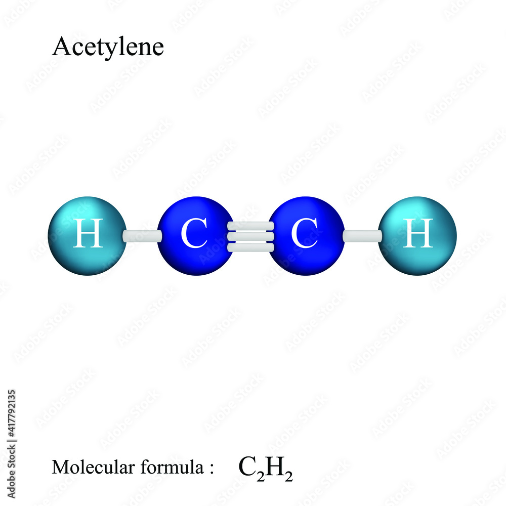 Lewis structural formula of acetylene, molecular formula Stock Vector ...