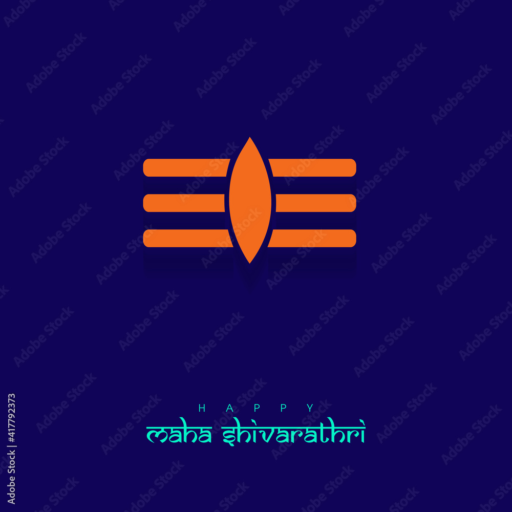 Greeting card for Hindu festival Maha Shivratri. Basic shapes used for ...