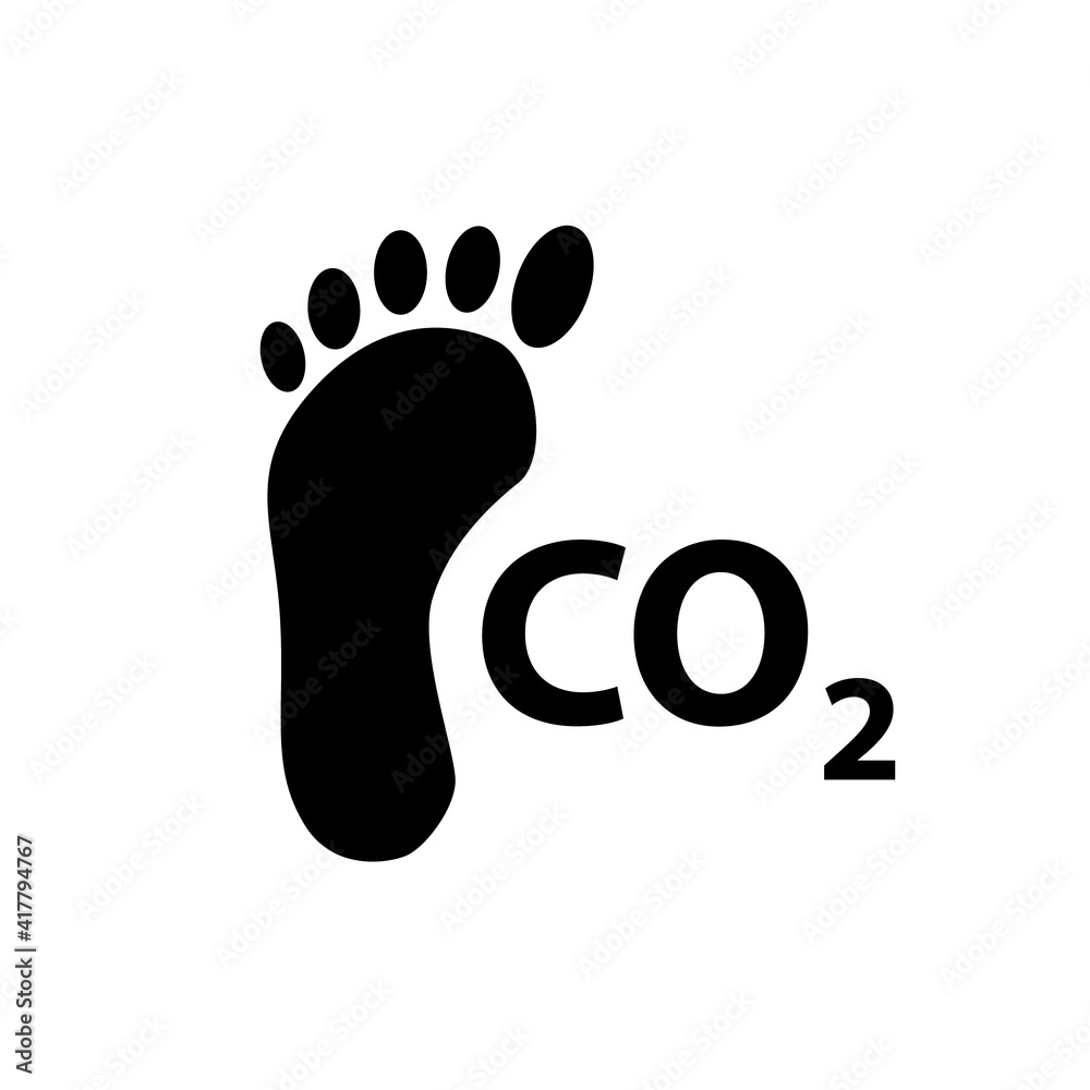 CO2 foot symbol ecological footprint icon Stock Vector | Adobe Stock