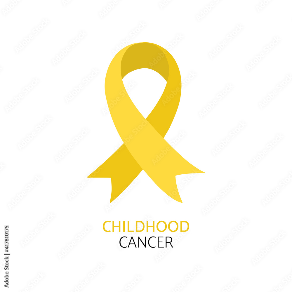 Childhood cancer awareness symbol. Gold ribbon, vector illustration ...