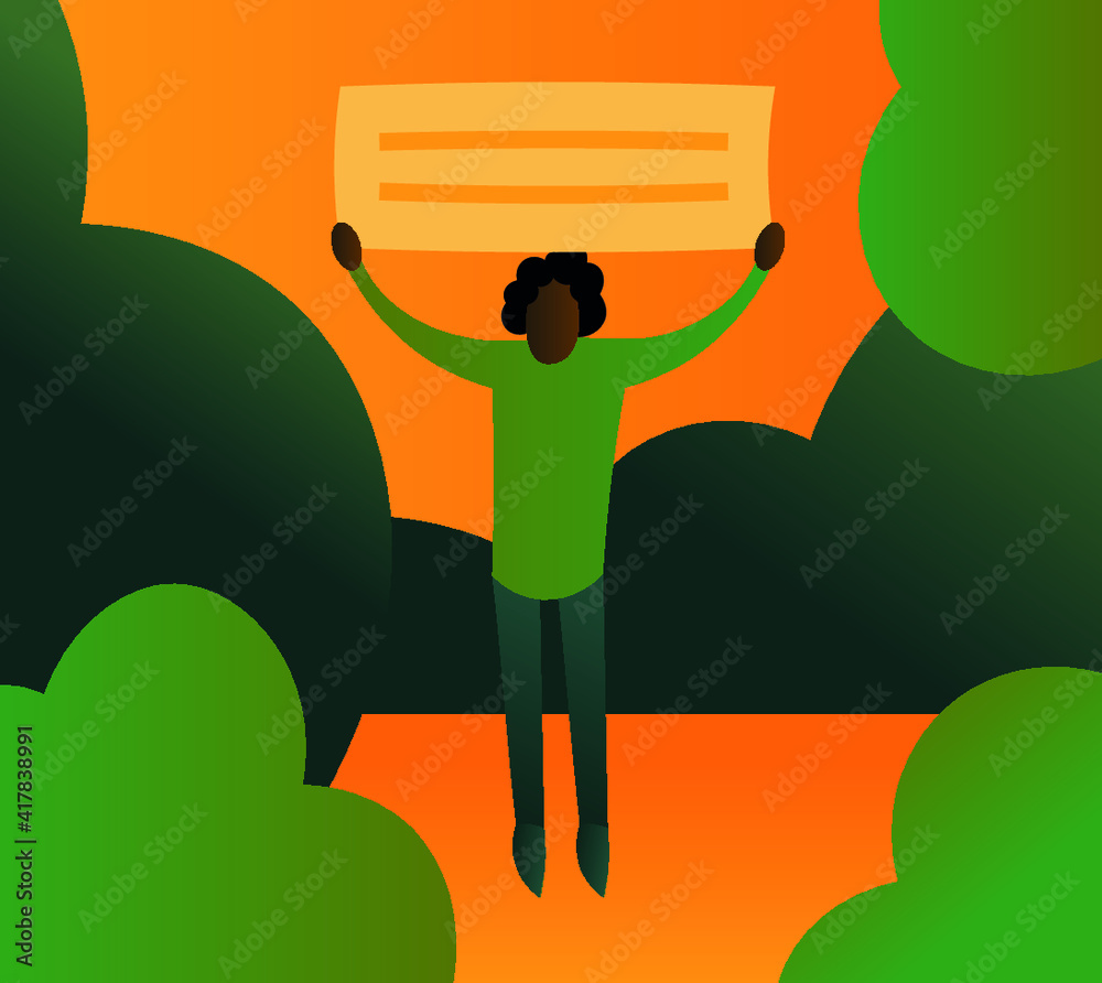 protester with a single protest action a black man stands with a ...