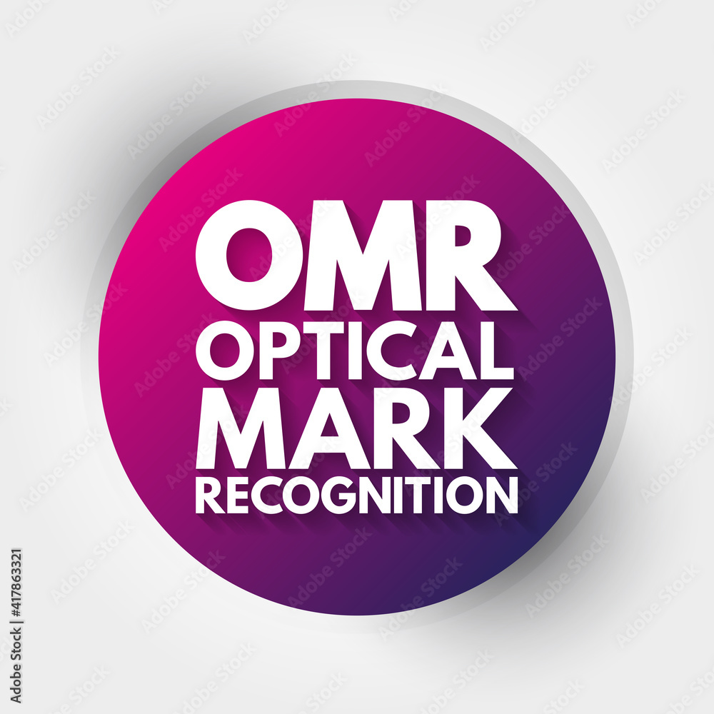 OMR - Optical Mark Recognition acronym, technology concept background ...
