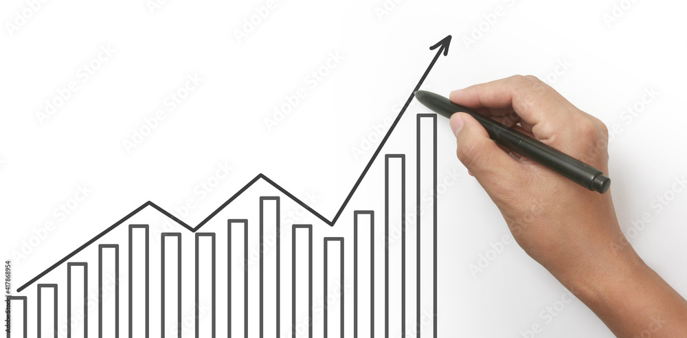 Hand drawing chart, graph stock of growth Stock Photo | Adobe Stock