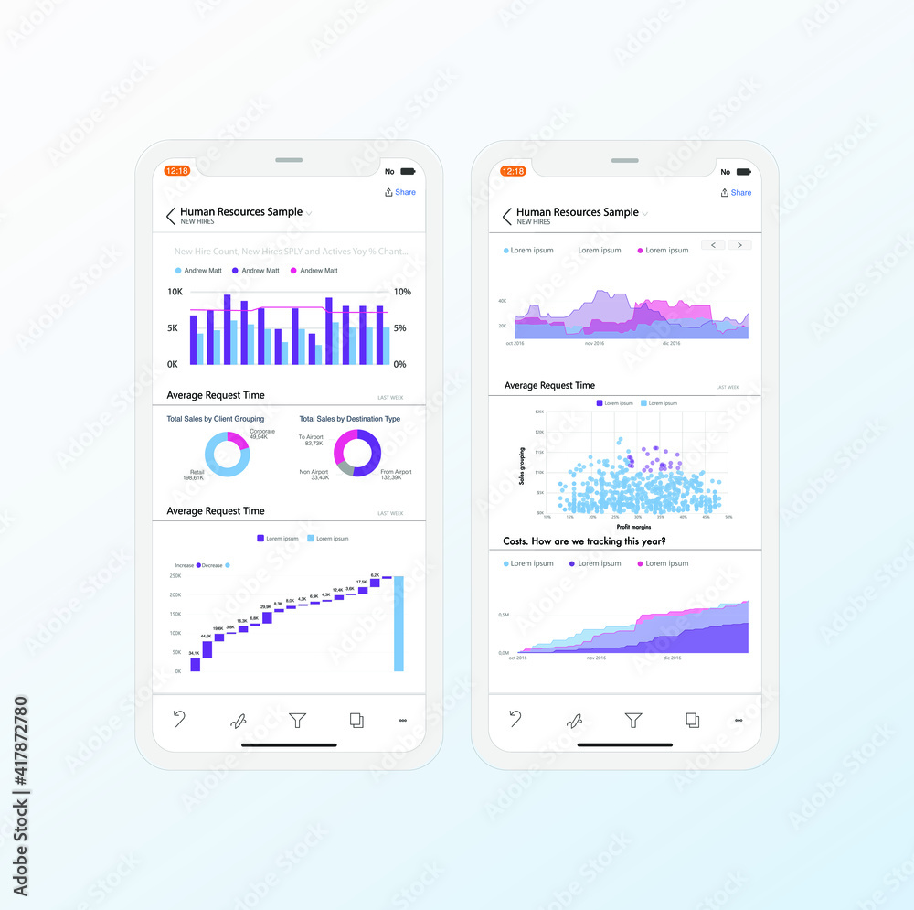 Blue dashboard for Business Intelligence Stock Vector | Adobe Stock