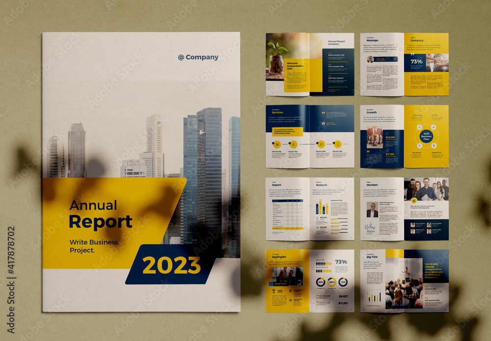 Annual Report Layout Stock Template | Adobe Stock