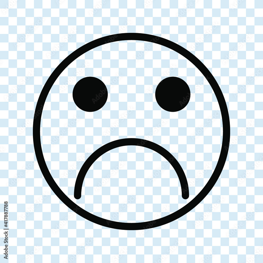 Sad face emoticon Stock Vector | Adobe Stock