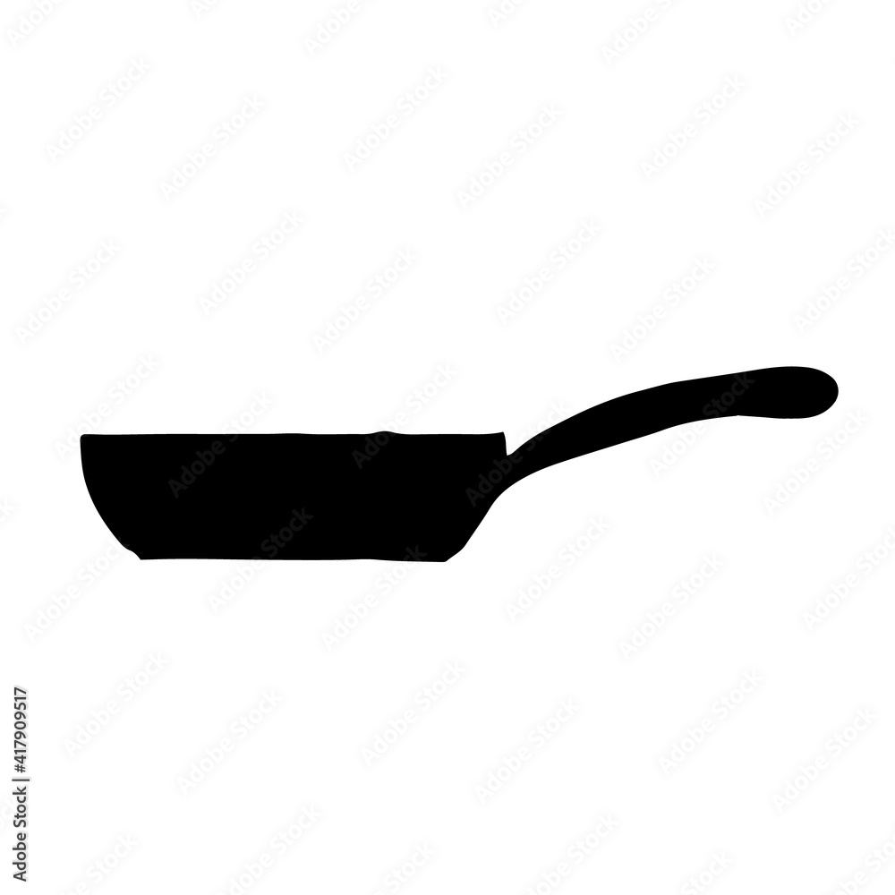 frying pan icon, sticker. sketch hand drawn doodle style. vector ...