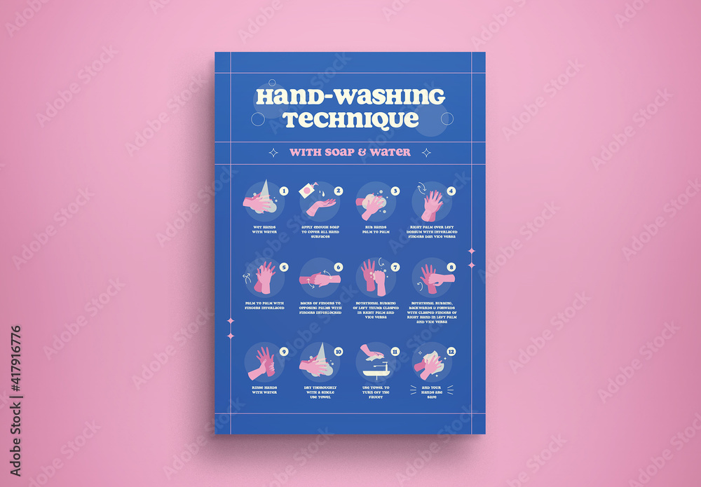 How to Wash Your Hands Flyer Layout Stock Template | Adobe Stock
