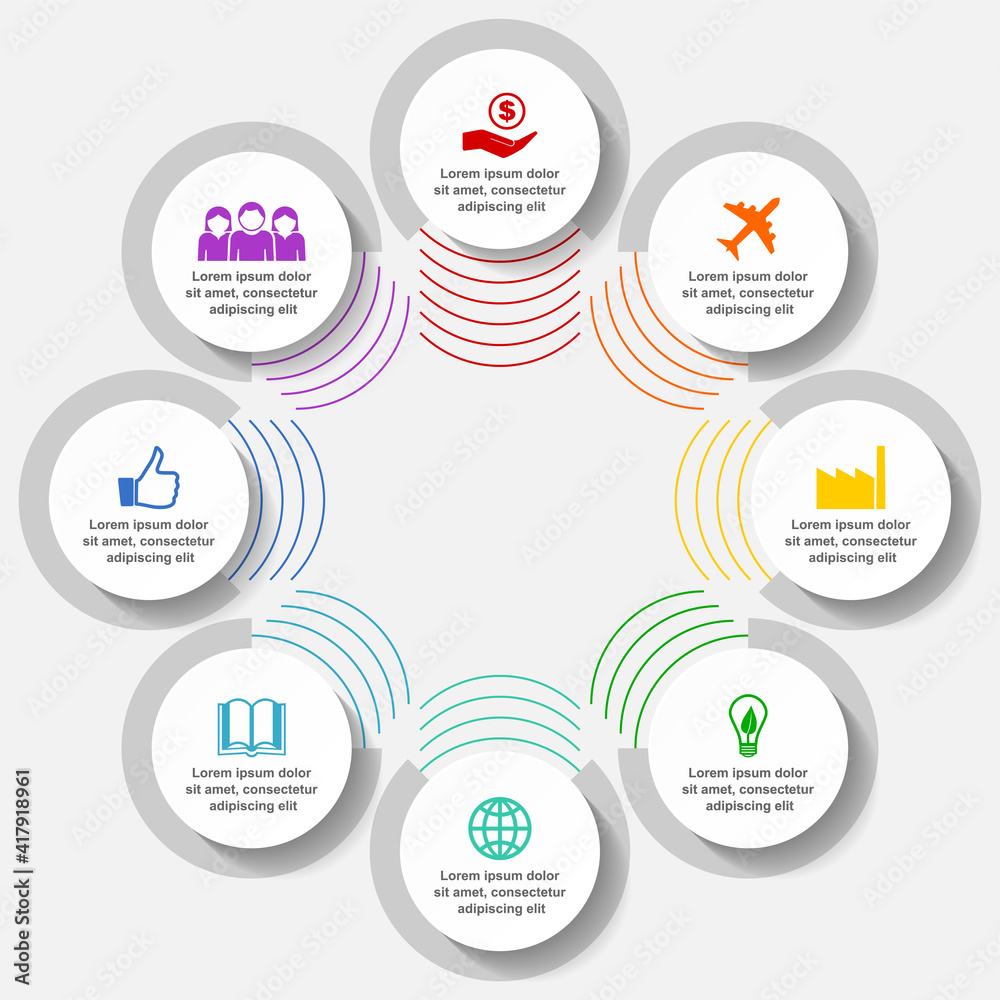 Infographic vector template for presentation, circular chart, diagram ...