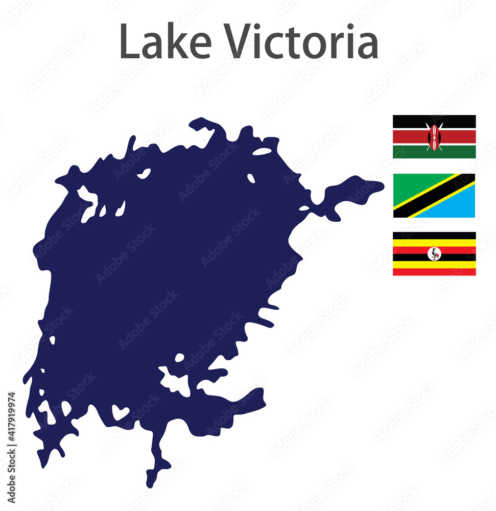 silhouette of a large world lake, the Victoria Stock Vector | Adobe Stock