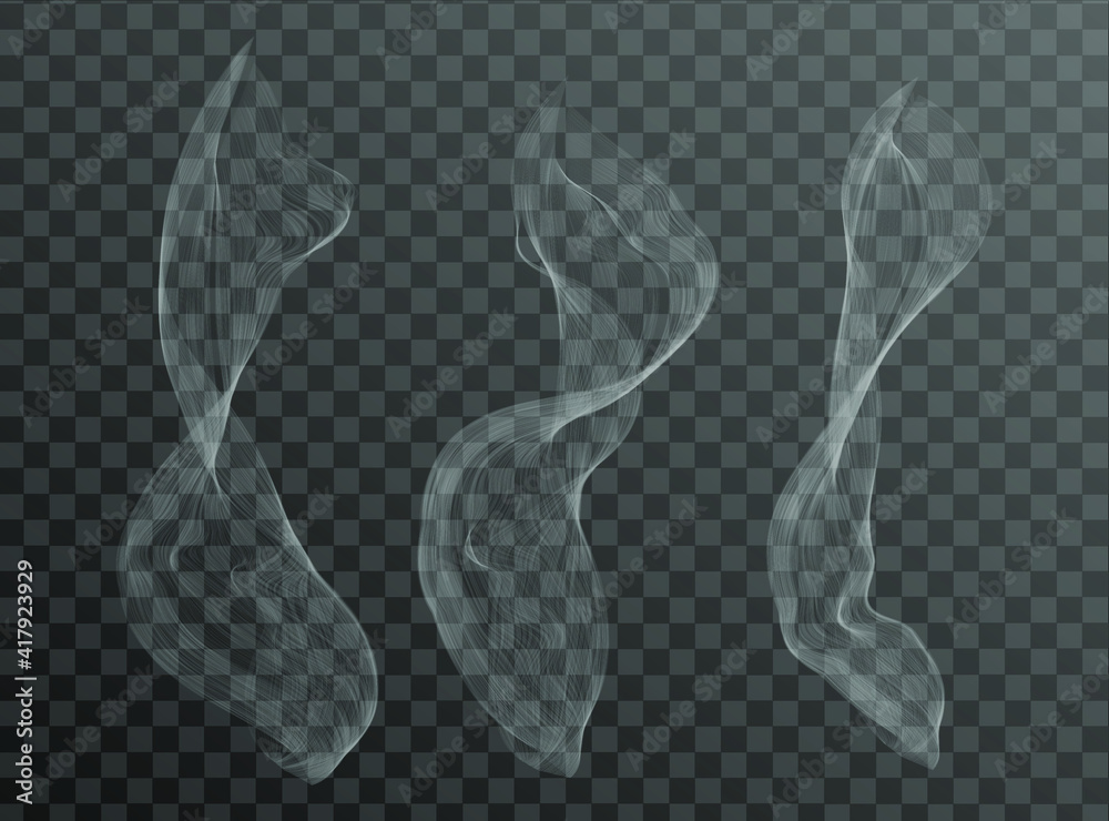 Smoke effect vector illustration. Set of smoke effect on transparent ...