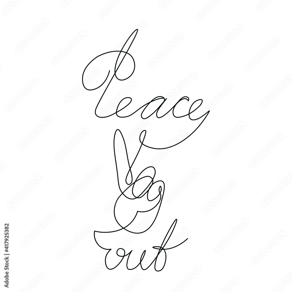 Self Drawing of one line Vector sign gesture. Self-drawing a Gesture ...