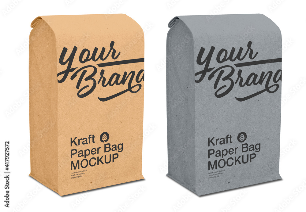 Kraft Paper Bag Mockup Stock Template | Adobe Stock