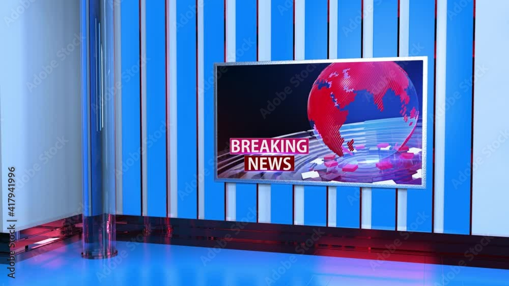 3D Virtual TV Studio News , TV On Wall.3D Virtual News Studio ...