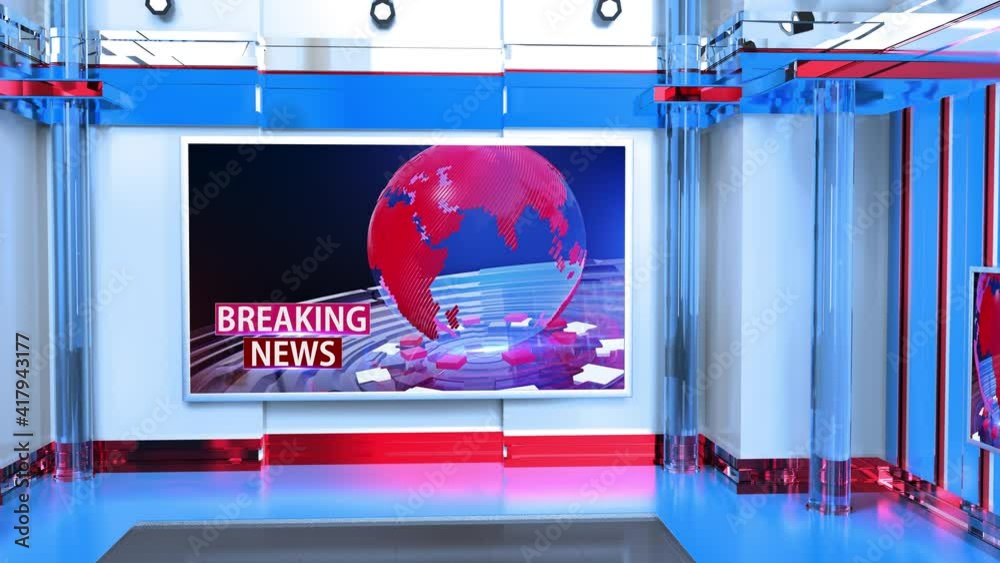 3D Virtual TV Studio News , TV On Wall.3D Virtual News Studio ...