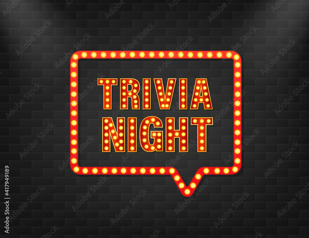 Trivia night light for flyer design. Vector background. Poster, banner ...