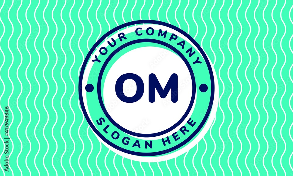 Monogram Logotype circle mint rounded premade logo alphabet characters ...