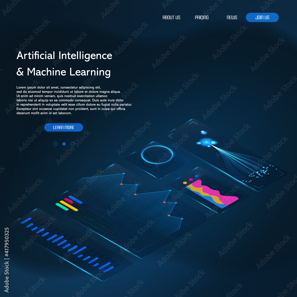 Big data abstract conceptual background. Machine learning algorithms ...