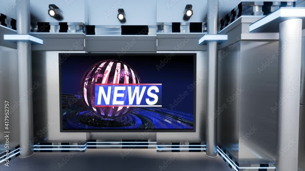 3D Virtual TV Studio News , TV On Wall.3D Virtual News Studio ...