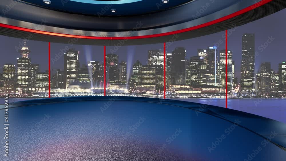 3D Virtual TV Studio News , 3D Virtual Studio Set With Panoramic View ...