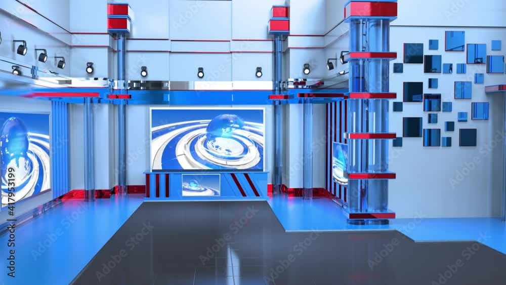 3D Virtual TV Studio News , TV On Wall.3D Virtual News Studio ...