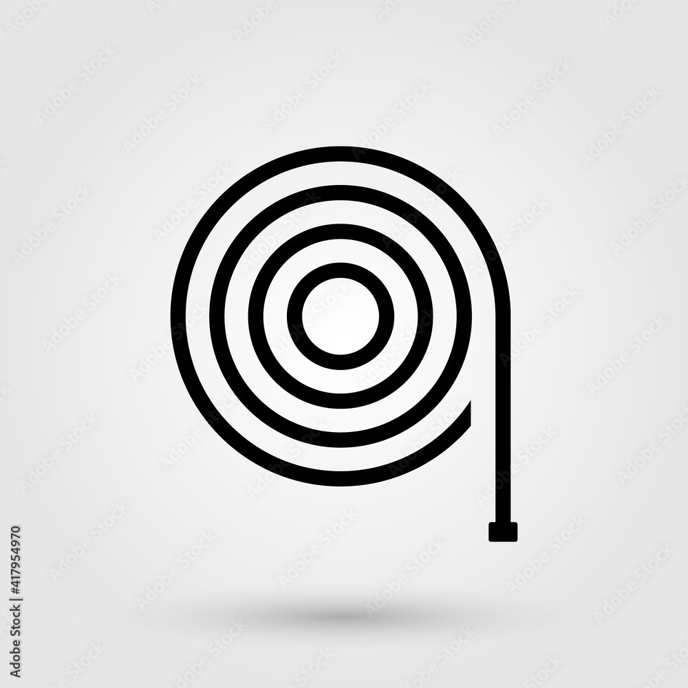 Water hose icon. Garden water pipe, fire hose symbol. Stock ...
