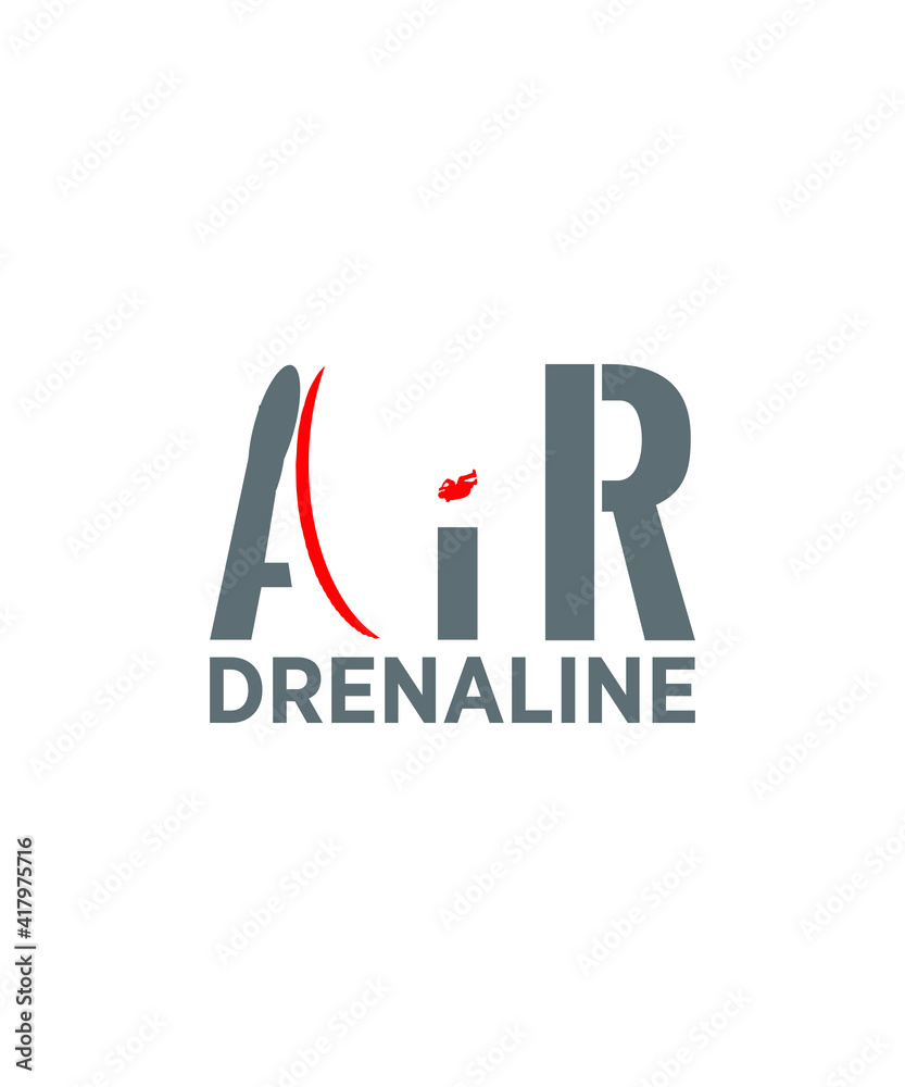 Paragliding parachute sky graphic design custom typography vector for t ...