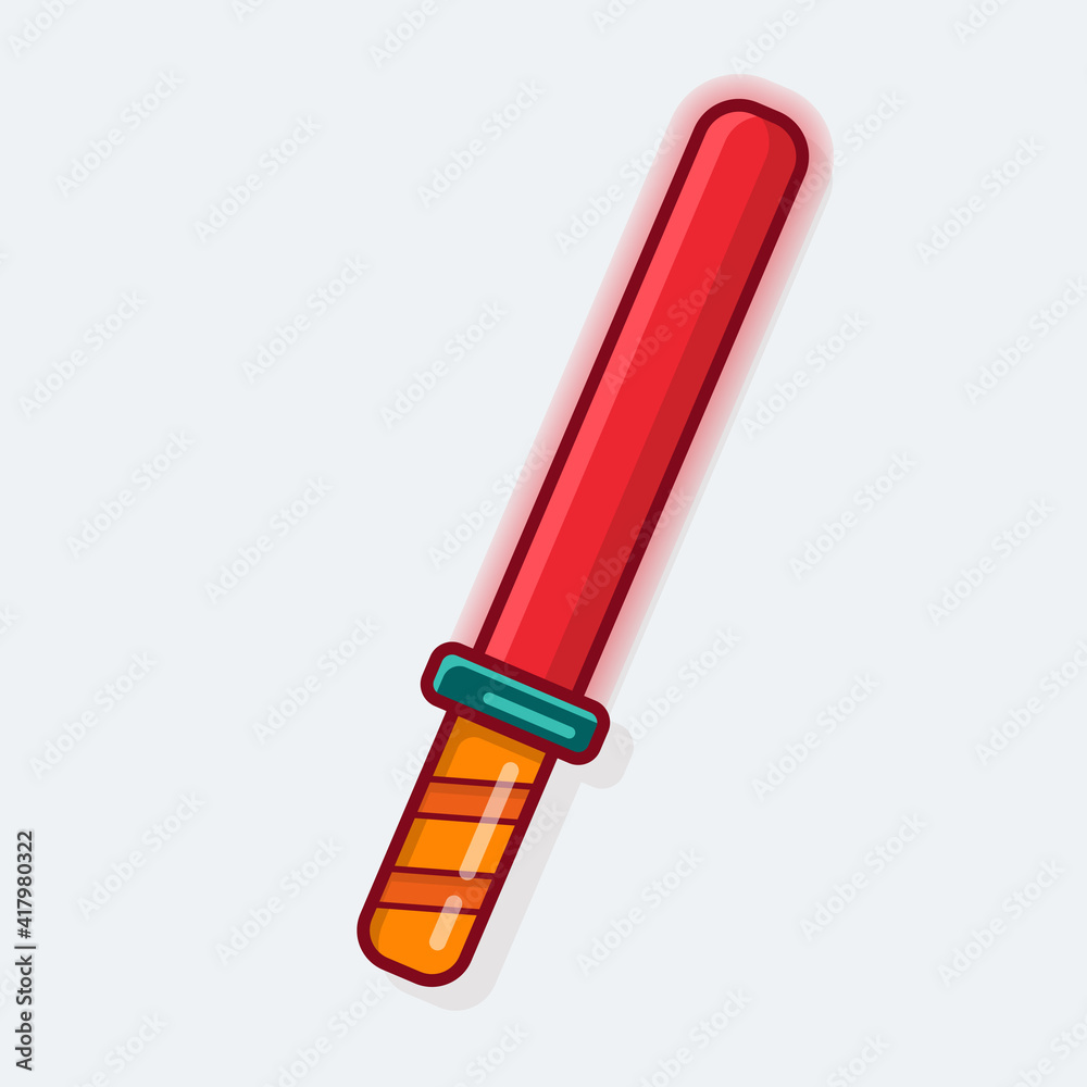 hand traffic control light stick isolated cartoon vector illustration ...