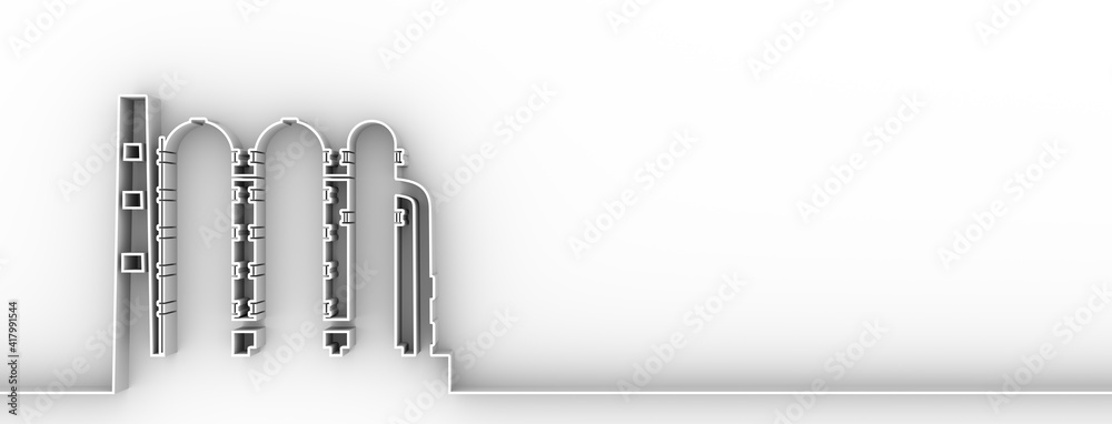 Chemical plant building icon. Factory or plant industrial concept. Thin ...