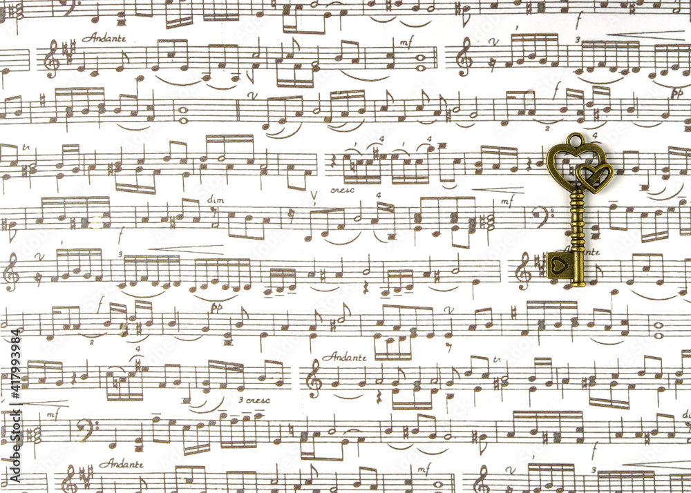 Key shapes making a abstract background using bronze antique keys layed ...