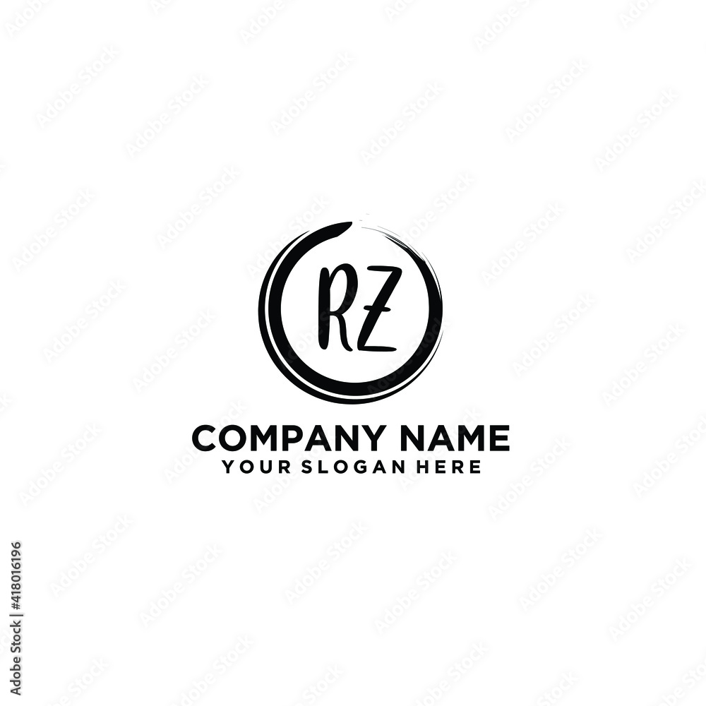 Letter RZ Beautiful handwriting logo Stock Vector | Adobe Stock
