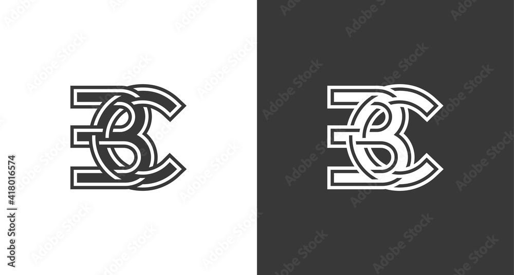Modern, futuristic elegant letter BC monogram logo Stock Vector | Adobe ...