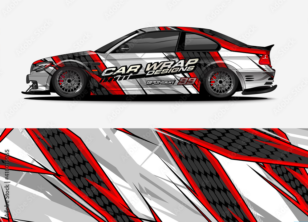 car wrap design. simple lines with abstract background vector concept ...