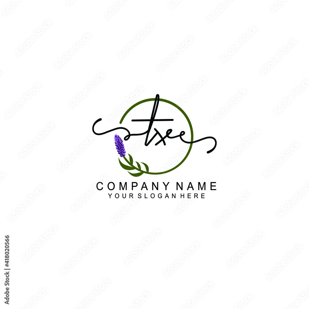Letter TX Beautiful handwriting logo Stock Vector | Adobe Stock