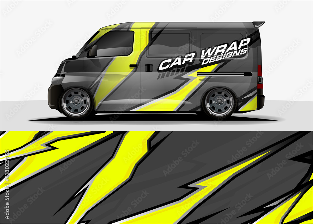 car wrap design. simple lines with abstract background vector concept ...