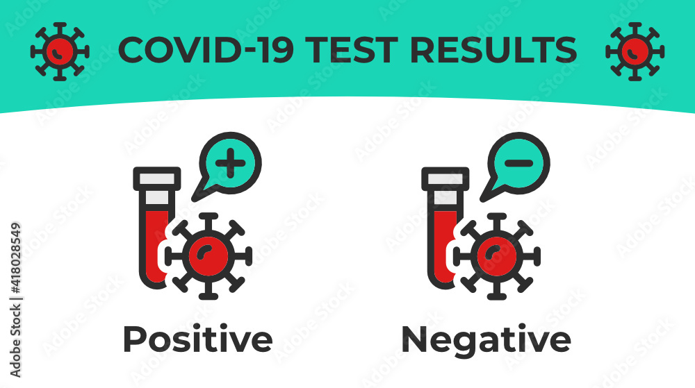 Covid-19 PCR nasal swab test results, positive or negative with blood ...