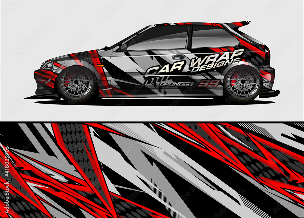 car wrap design. simple lines with abstract background vector concept ...