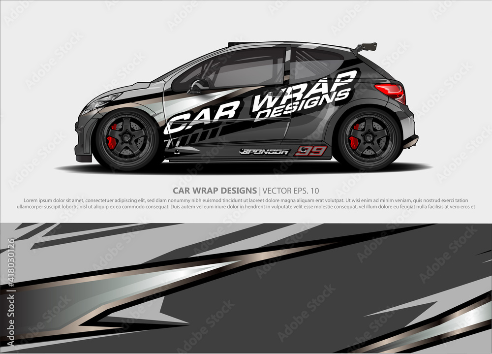 car wrap design. simple lines with abstract background vector concept ...