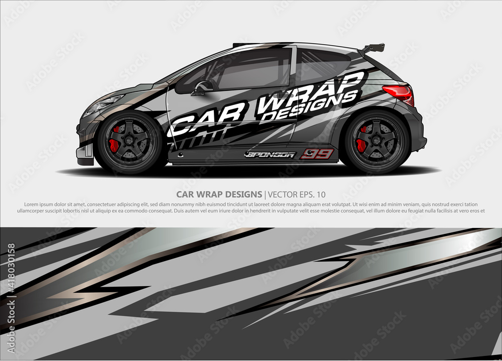 car wrap design. simple lines with abstract background vector concept ...