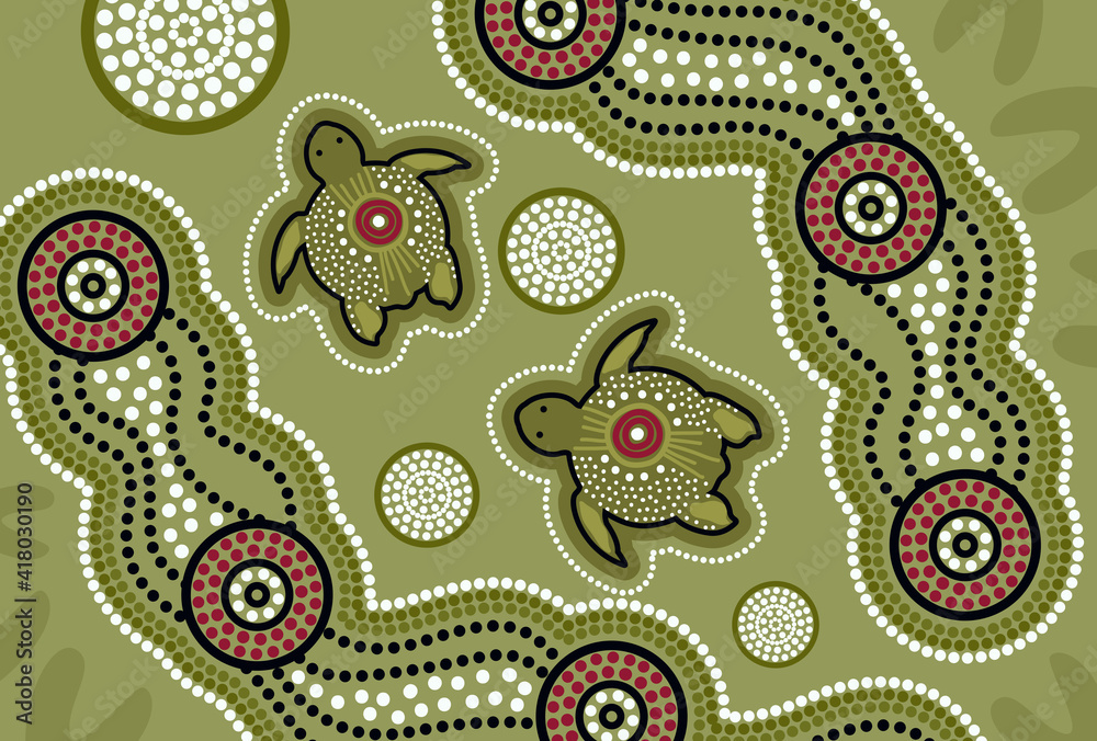 Aboriginal turtle vector art Stock Vector | Adobe Stock