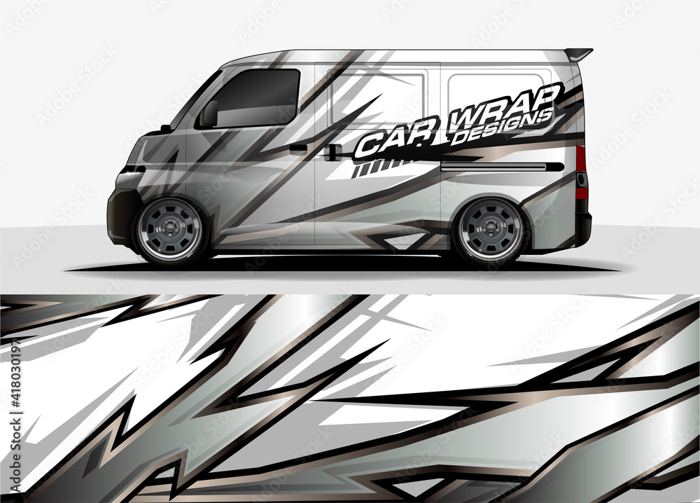 car wrap design. simple lines with abstract background vector concept ...