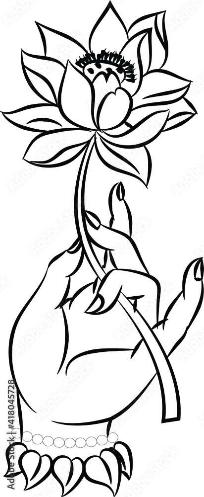The beautiful hand gesture of lord Buddha in Indian folk art Kalamkari ...