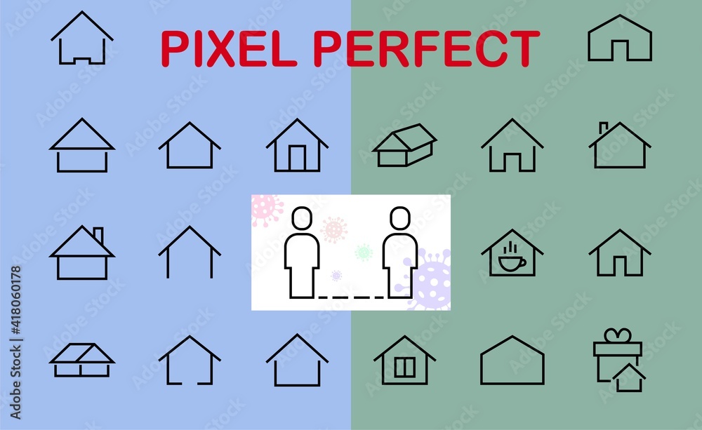 Simple set of color editable house icon templates. Contains such icons ...