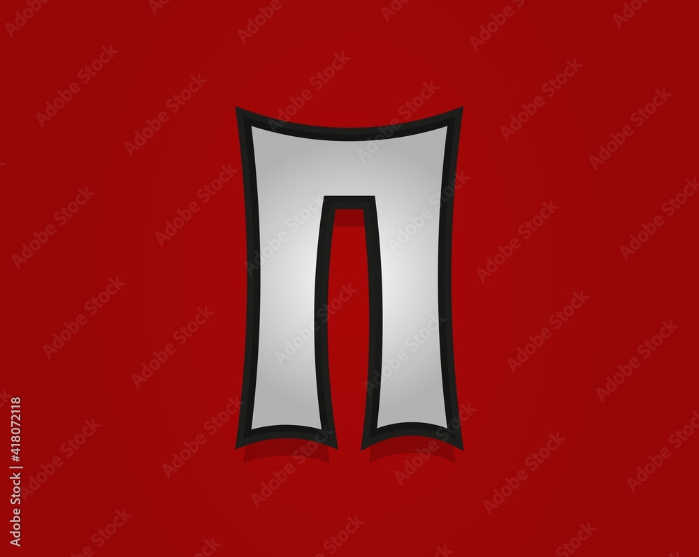 N letter Rock & Roll font. Classic, retro vintage 1970s design. Vector ...