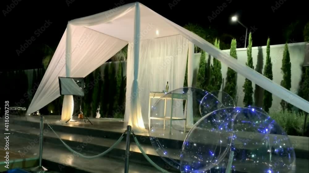 Jewish traditions wedding outdoor ceremony. Wedding canopy (chuppah ...