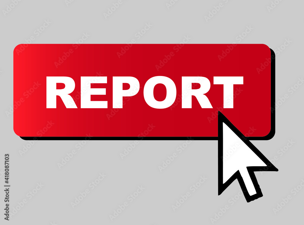 Report Button icon with mouse cursor vector illustration Stock Vector ...