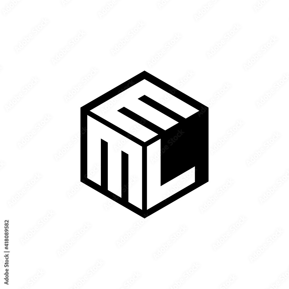 MLM letter logo design with white background in illustrator, cube logo ...